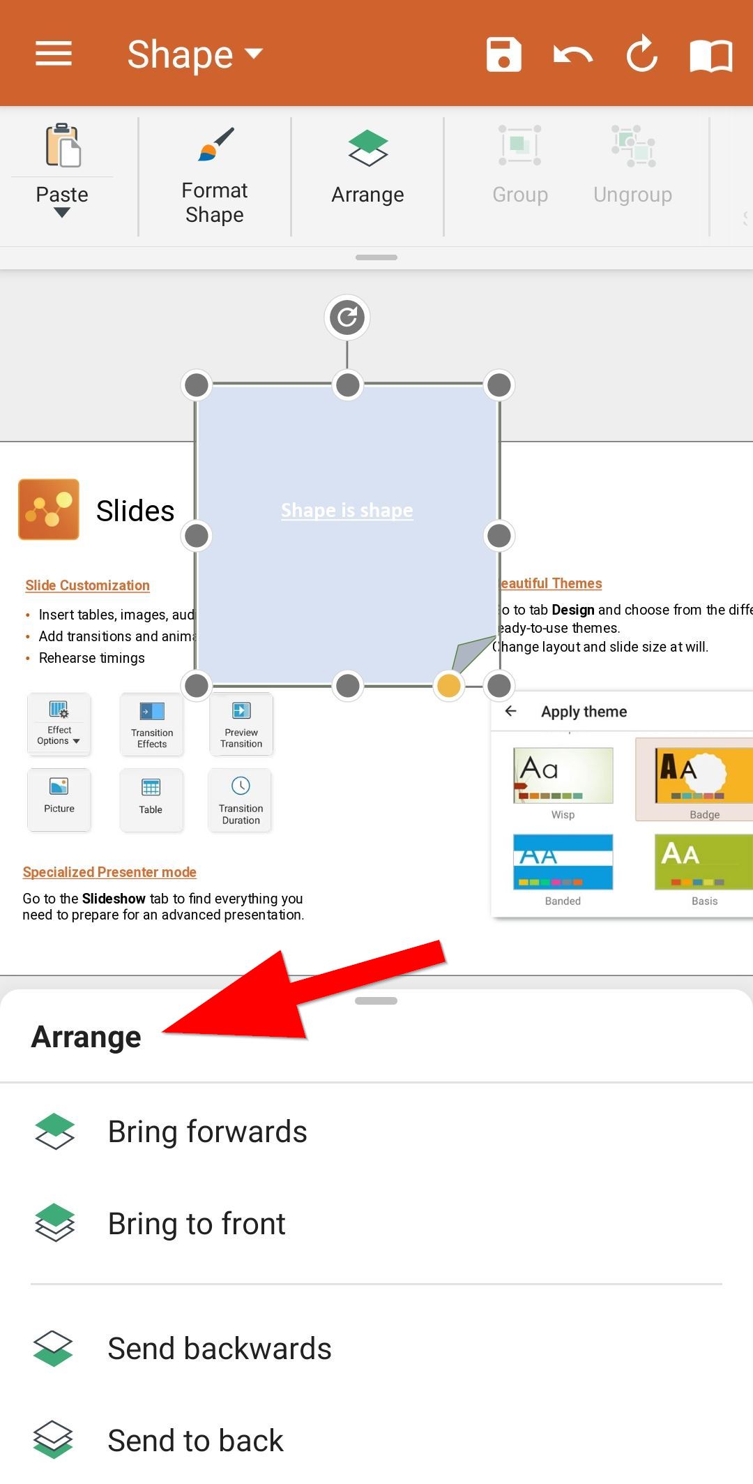Layer objects in Slides – MobiSystems